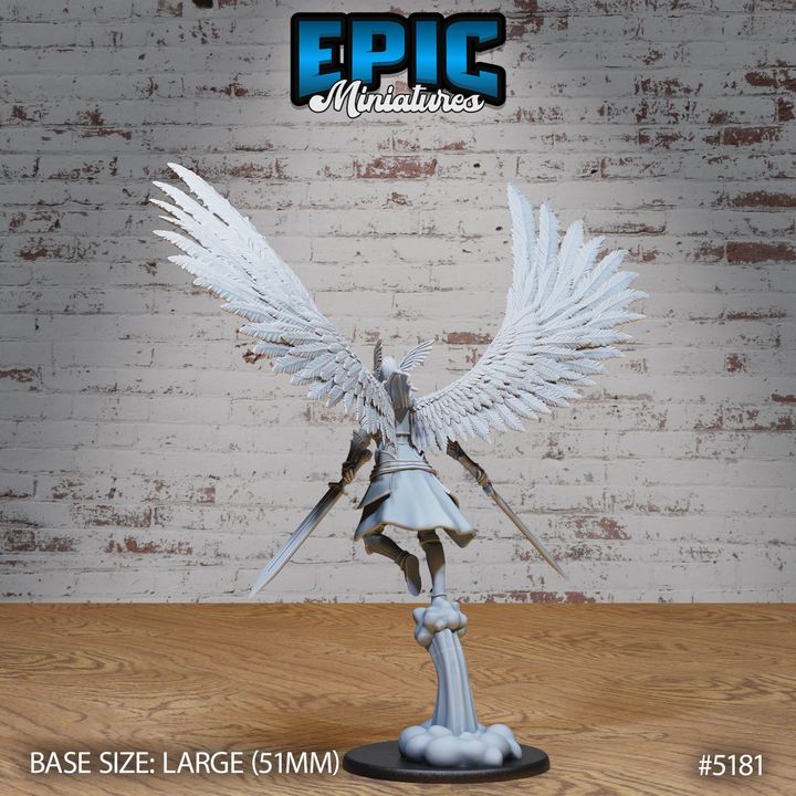 3D Printable Valkyrie Flying / Norse Warrior / Female Divine / Winged Humanoid Fighter ...